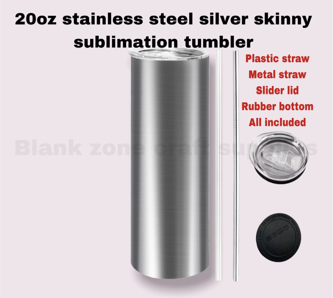 Stainless steel sublimation 20 oz completely straight skinny tumbler ...