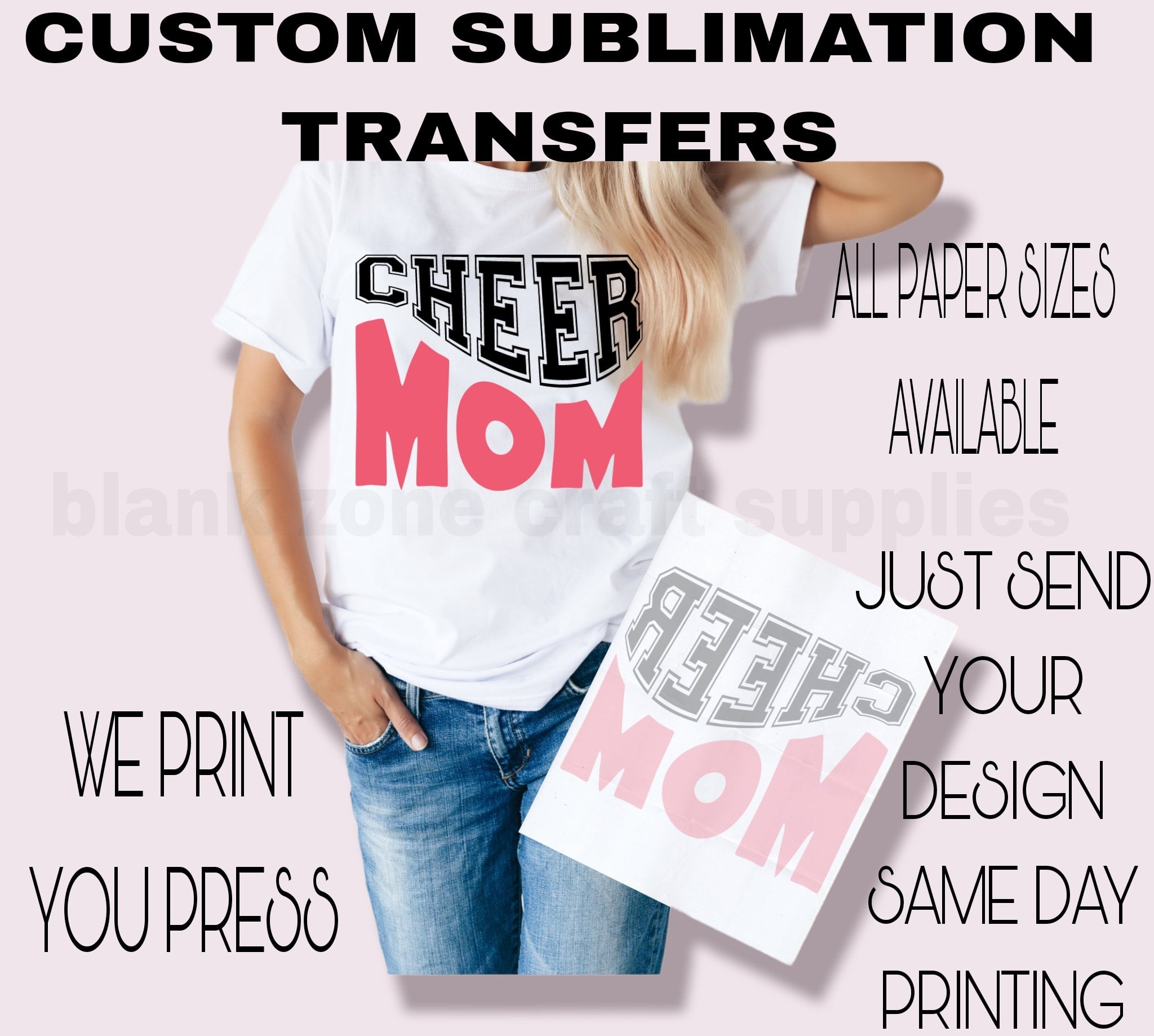 Custom SUBLIMATION TRANSFERS | blankzone craft supplies